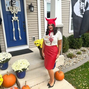 Red Devil Horn Hat, Devil Vintage Bonnet, Devil Hood, Hat With Horns ...