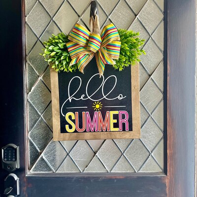 Summer Front Door Decor Hello Summer Wreath Summer Wreath Popsicles ...