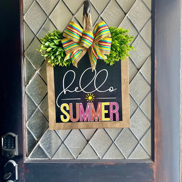 Summer Front Door Decor | Hello Summer Wreath | Summer Wreath ...