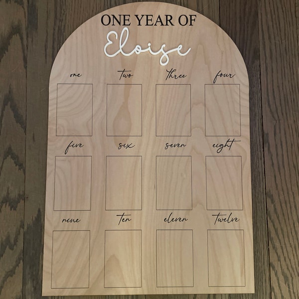 One Year of - Birthday Photo Board - Party Supplies - Wood Photo Memory ...