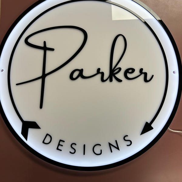 Custom Logo Business Light up Sign | Custom Backlit Business Sign Wall ...