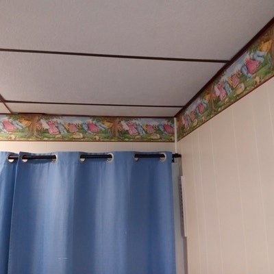 Nautical Living Wallpaper Border, Green Blue Tropical Beach Scene ...