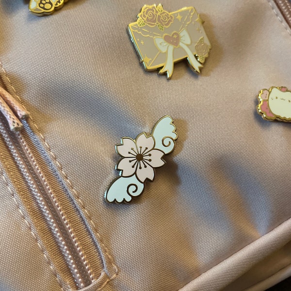 Hard Enamel Angelic Sakura Pin - Etsy