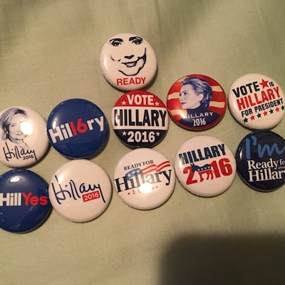 HILLARY CLINTON for President 2016 Election Campaign Button Set Badges ...