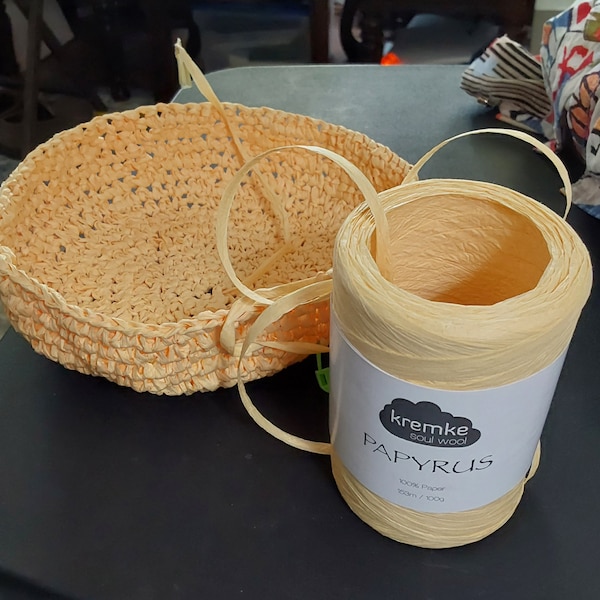 Raffia Yarn KREMKE PAPYRUS Paper Yarn for Crochet, 100% Raffia Paper ...