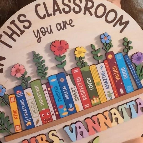 Custom Classroom Door Sign, Classroom Decor, Teacher Wooden Door Sign ...