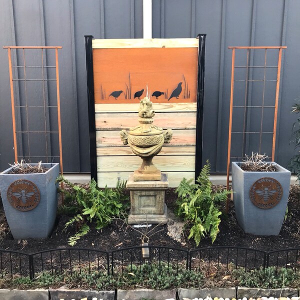 Birds Metal Privacy Screen | Branches & Leaves Metal Wall Art, Bird ...