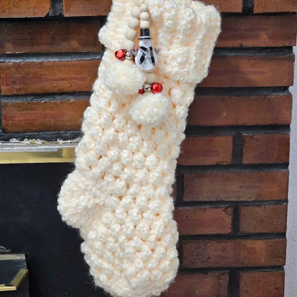 CROCHET PATTERN & VIDEO/ Bulky and Quick Puff Stitch Stocking, Crochet ...