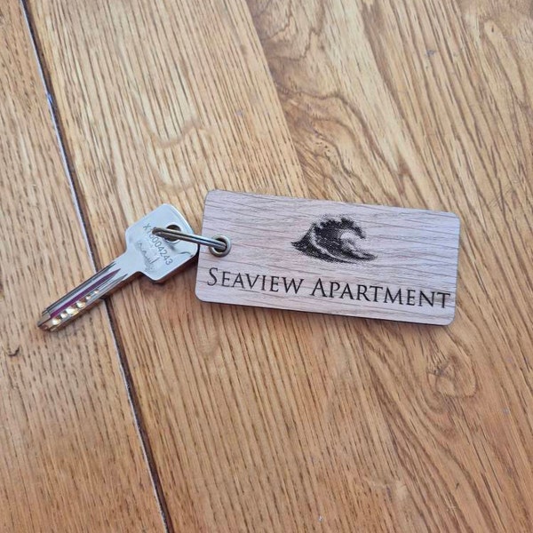 Quality Personalised Key Fobs (large) Hotel-guesthouse-office-business ...