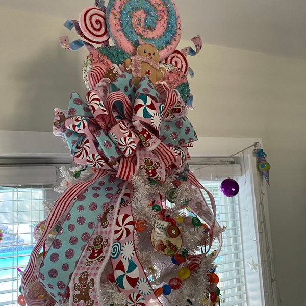 Extra Large Peppermint Tree Topper, Candyland, Christmas Candy Tree ...