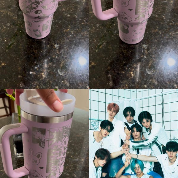 BTS K-pop Personalized 40 Oz Stainless Steel Tumbler With Handle, Lid ...