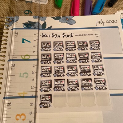 Zoom Meeting Printable Planner Stickers Hand Drawn Stickers, Planner ...