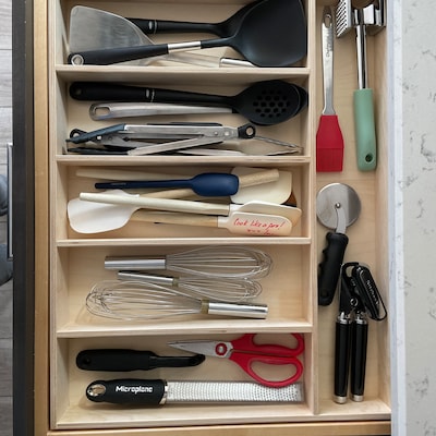Up to 12 Inches Wide Drawer Insert, Custom Drawer Organizer, Wood ...