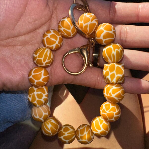 Music Notes Trio Wristlet Keychain Stretchy Bracelet & Tassel Silicone ...