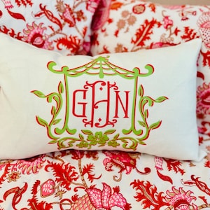 FRENCH COUNTRY MONOGRAM Pillow Cover, French Cottage Personalized ...