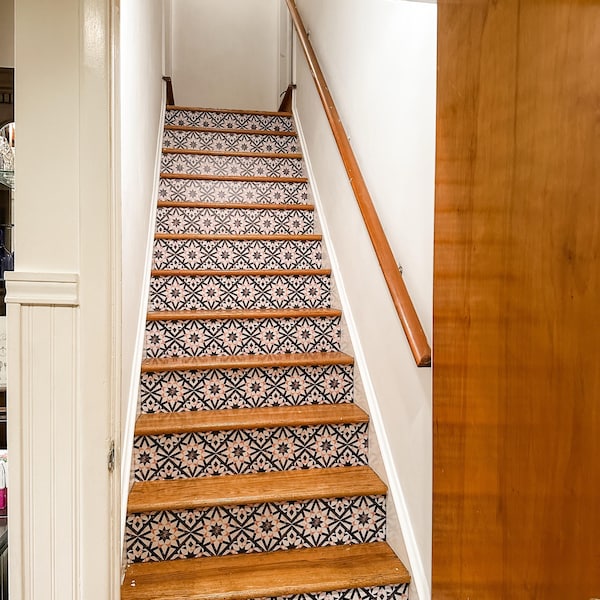 Moroccan Tile Pattern,stair Riser Stickers,peel and Stick Stair Riser ...