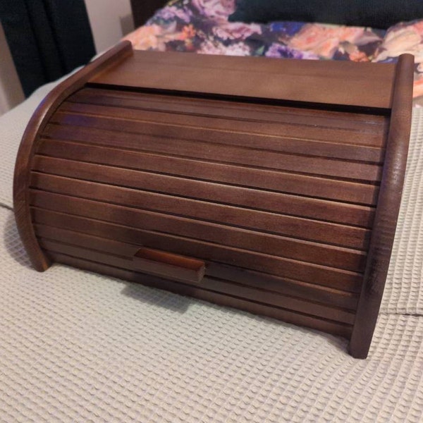 Large Bread Bin, Bread Box From Wood, Vintage Bread Box, Dark Brown ...