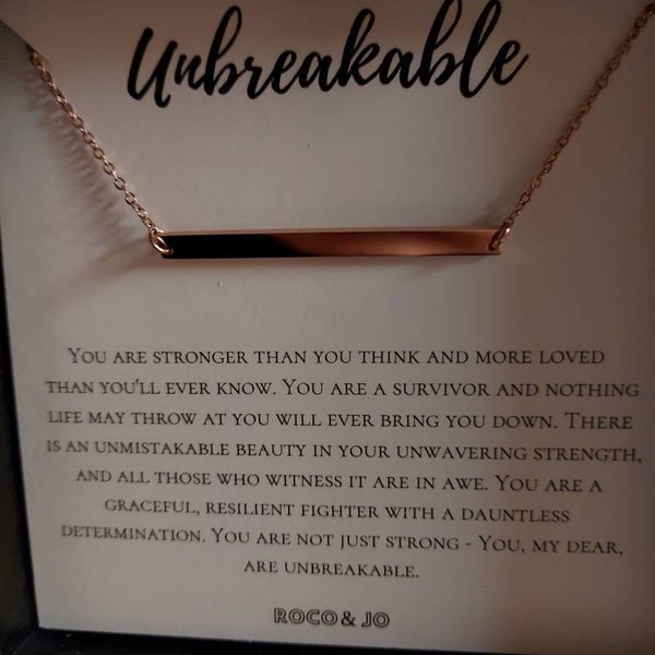 Unbreakable Strength Bar Pendant Necklace - Etsy