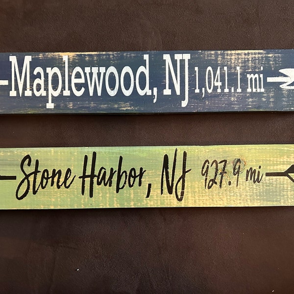 Personalized Hanging Rustic Wood Signs, Directional Arrow Signs ...