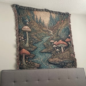 Floral Cottagecore Flowers Throw Blanket Tapestry Vintage Woven Rug ...