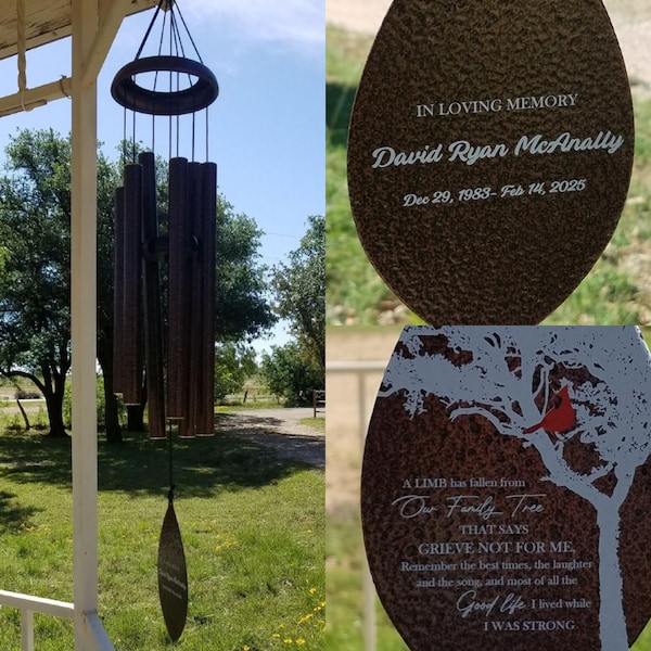 Memorial Wind Chimes | Personalized Dragonfly Sympathy Wind Chime | in ...