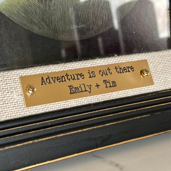 Engraved Solid Brass Plate Picture Frame Art Label Name Tag 2-1/2" X 1/ ...