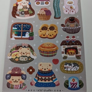 One Winter Day Sticker Sheet Cute, Kawaii, Aesthetic, Cozy, Bear ...