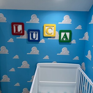 Toy Story Style Wooden Alphabet Blocks. Name Blocks. - Etsy