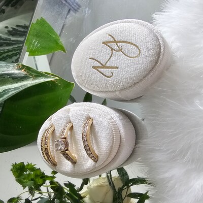 VELVET RING Box IVORY, Wedding Rings Box, French Ring Box, Vintage ...