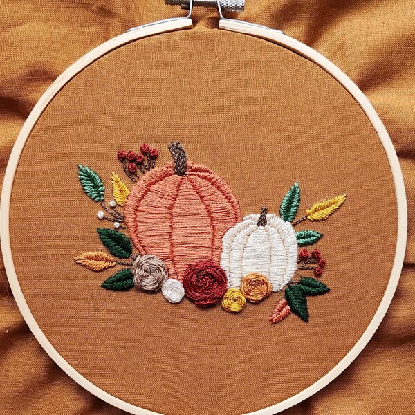 Pumpkin Embroidery Pattern, Printable Embroidery Pattern, Hand ...