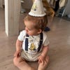 Personalised Peter Rabbit Cake Smash 1st Birthday Outfit - Blue Shorts ...