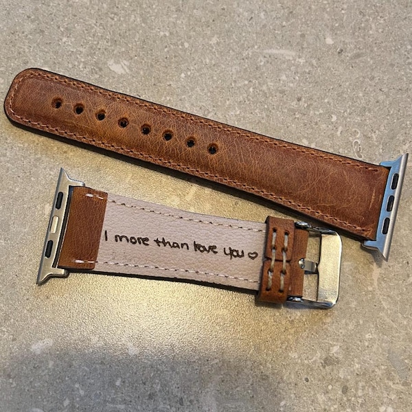Red Genuine Leather Apple Watch Band 42mm, 38mm, 40mm, 44mm, 49mm for ...