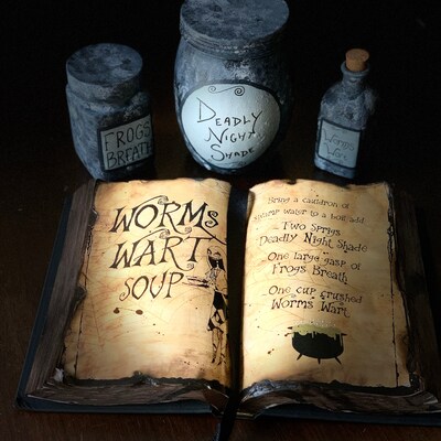 Worms Wart Soup Spell Book Nightmare Before Christmas Inspired - Etsy