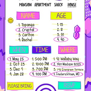 MASH Game Printable MASH Game Digital File Instant Download - Etsy