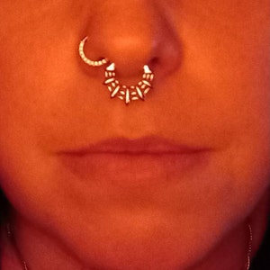 16G Spider Web Septum Ring Black Silver Clicker/cartilage/helix Earring ...