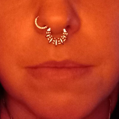 16G Spider Web Septum Ring Black Silver Clicker/cartilage/helix Earring ...