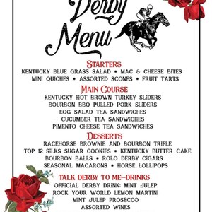 Derby Menu Sign, Editable Printable, Derby Race Horse, Decor, Vintage ...