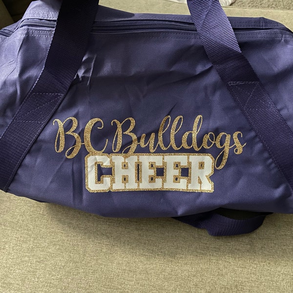 Glitter Custom Cheer Duffel Bag With Name & Team Name, Bling ...