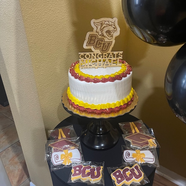 Personalized College Cake Topper, Graduation Gift, University of ...