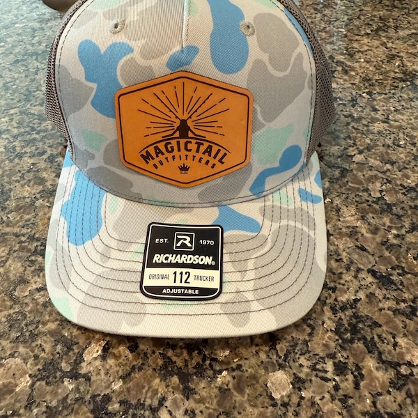 Richardson 112 PFP Custom Leather Patch Hat, Duck Camo, Printed Five ...