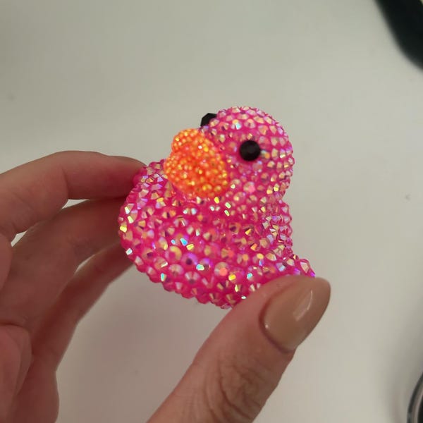 Orange Rhinestone Rubber Duck, Orange Bling Duck, Orange Bedazzled ...