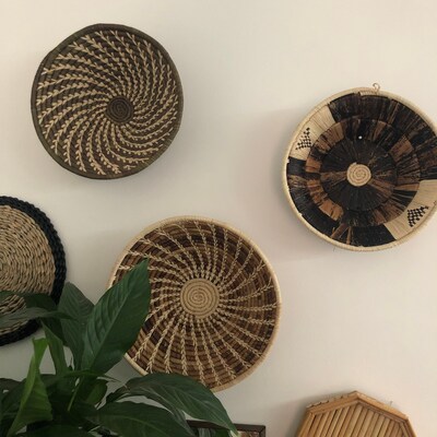 Handwoven Red Ugandan Wall Basket African Artisan Home Decor - Etsy