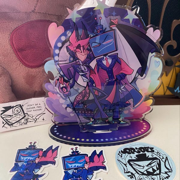 Hazbin Hotel Summer Keychain Vox Alastor and Lucifer - Etsy