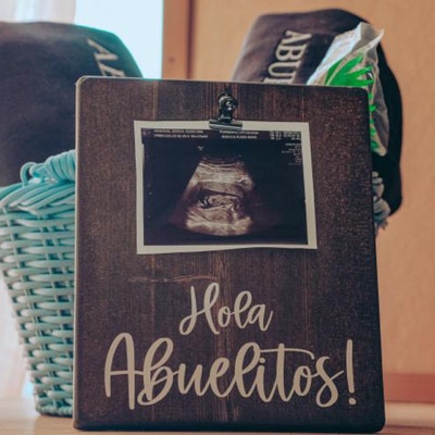 Español Pregnancy Baby Announcement Ultrasound Frame Personalized Gifts ...