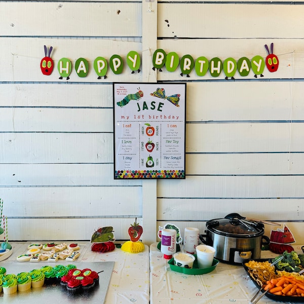 Very Hungry Caterpillar - First Birthday - Milestone Sign - Milestone ...