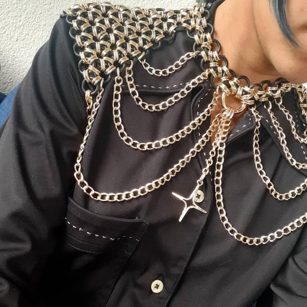 Body Chain Men Gold Bodychain Man Harness Men Jewelry Larp Viking ...