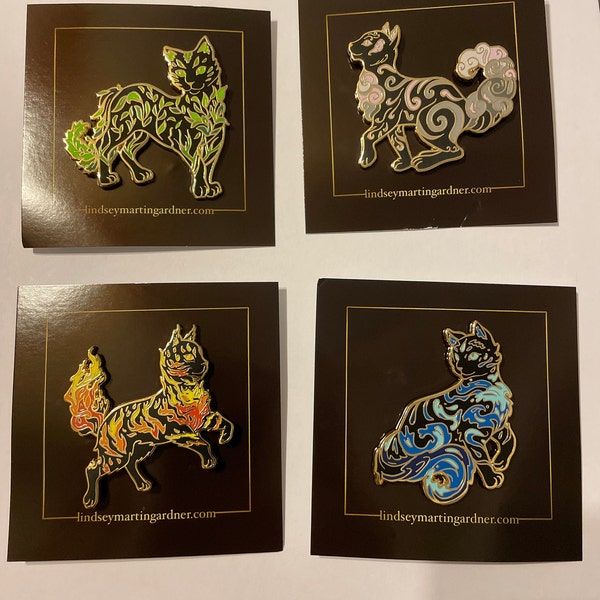 Elemental Cats Enamel Pin - Water Cat | Gold Plated Collectible Pin - Etsy