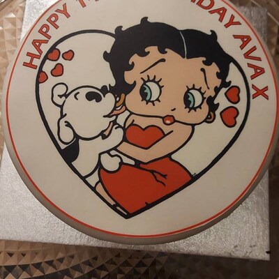 Betty Boop Round Circle Cake Icing or Wafer Topper Decoration fully ...