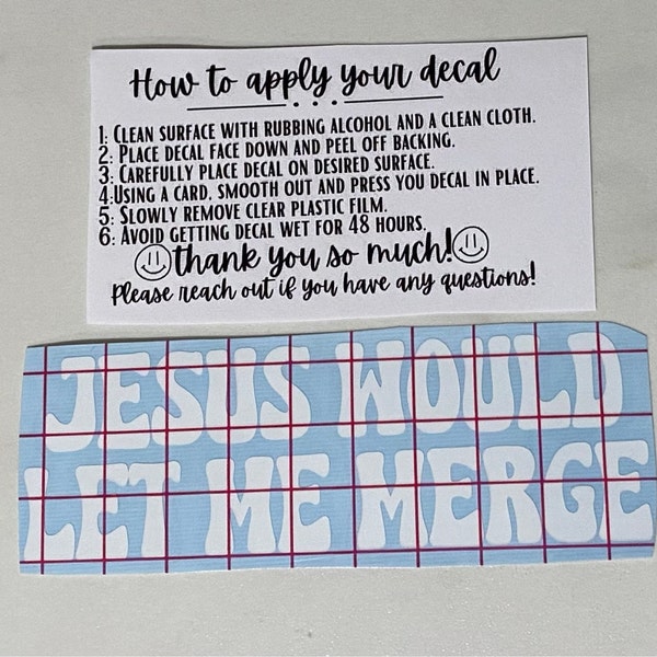 Jesus Would Let Me Merge Sticker, Funny Car Decal Stickers, Trendy, New ...