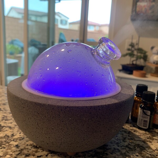 Black Ash Luna | Glass Dome & Speckled Concrete Diffuser | Essential ...